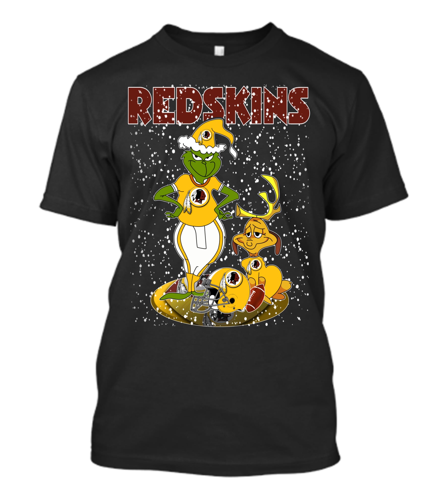 Grinchxmas Redskins Grinch Max Snowfall Football T-Shirt