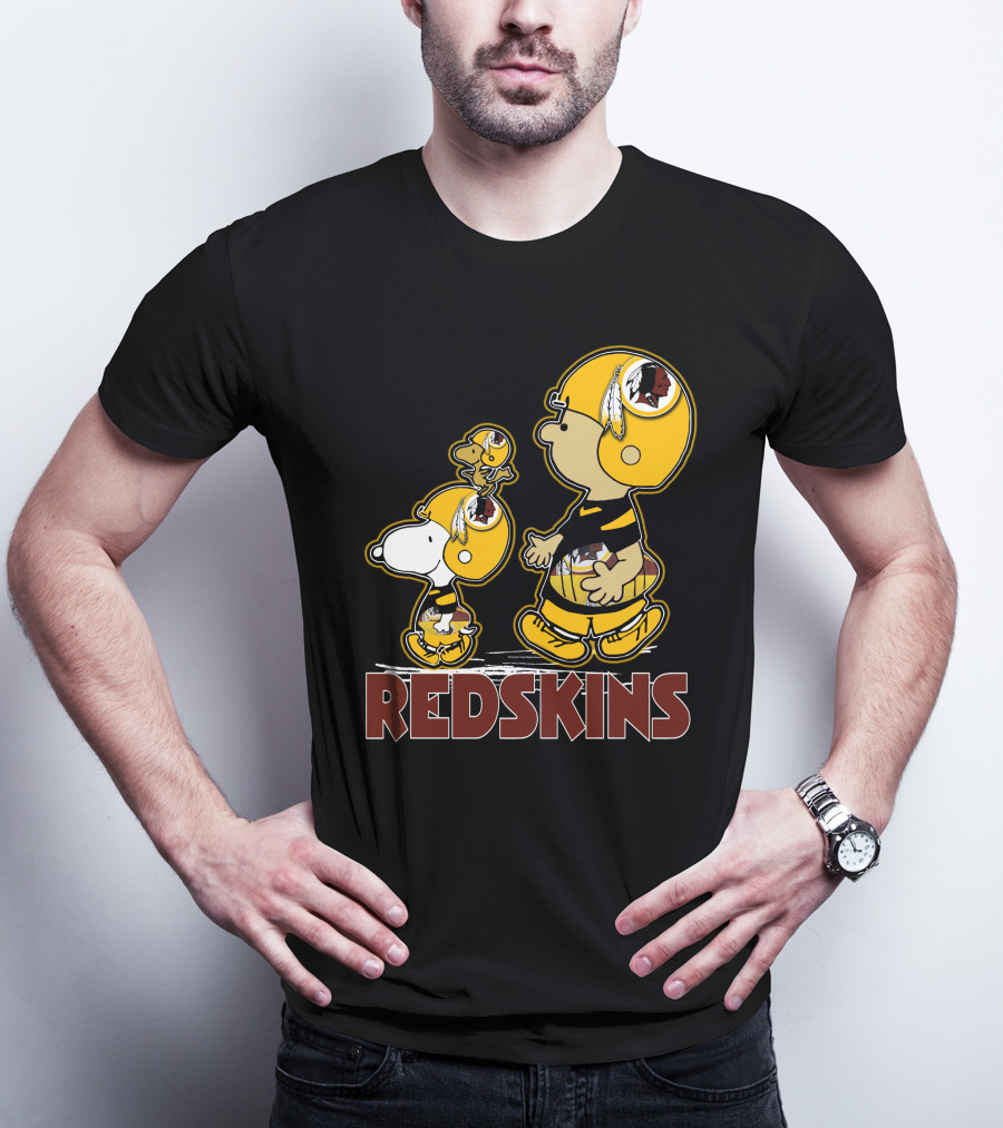 Snpfootball Redskins Peanuts Characters In Football Helmets T-Shirt