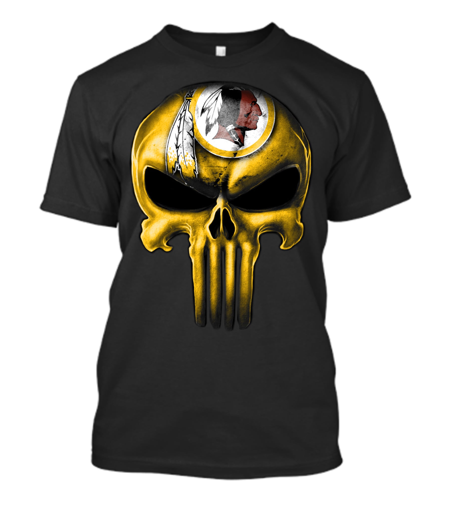 Skull Washington Redskins Logo Iconic Yellow T-Shirt