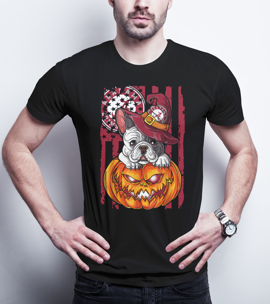 Alabama Crimson Tide Bulldog Halloween Pumpkin T-Shirt