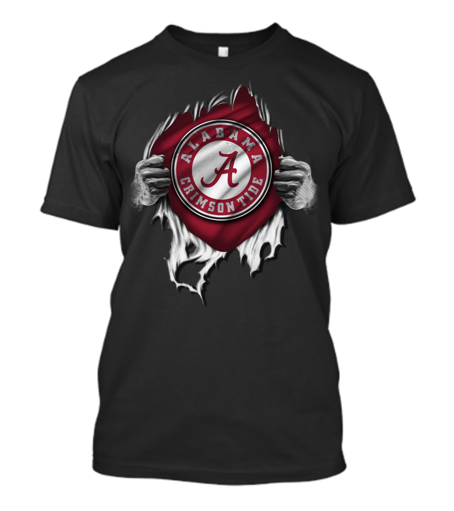 Alabama Crimson Tide Torn Logo With Hands T-Shirt