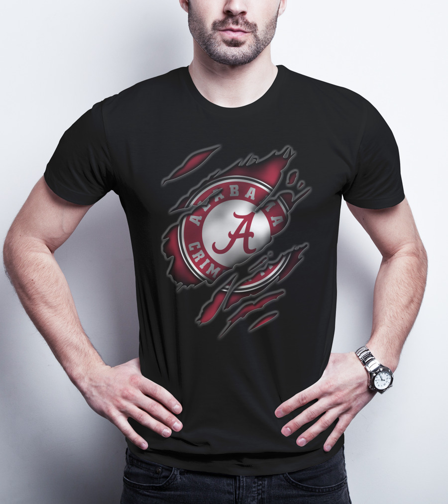 Torn Alabama Crimson Tide Logo A T-Shirt