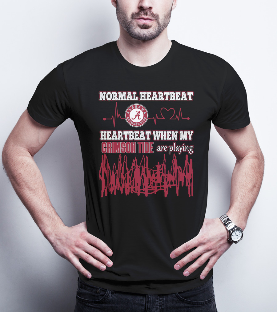 Normal Heartbeat Heartbeat When My Alabama Crimson Tide Are Playing T-Shirt