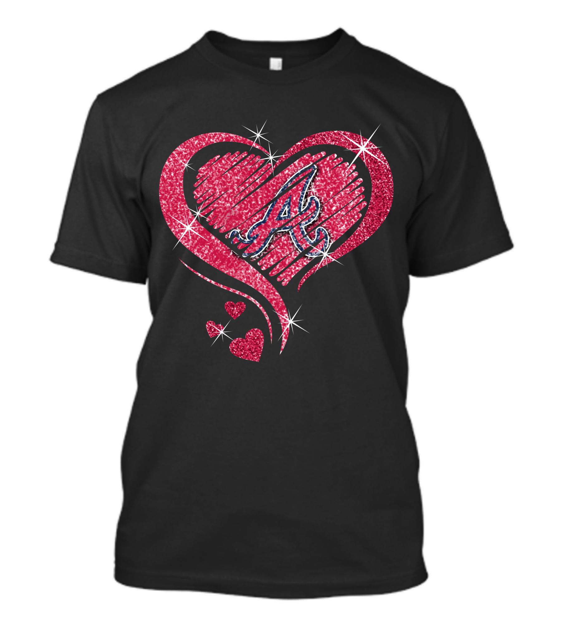 Heart Diamond Atlanta Braves Sparkling Glitter A T-Shirt