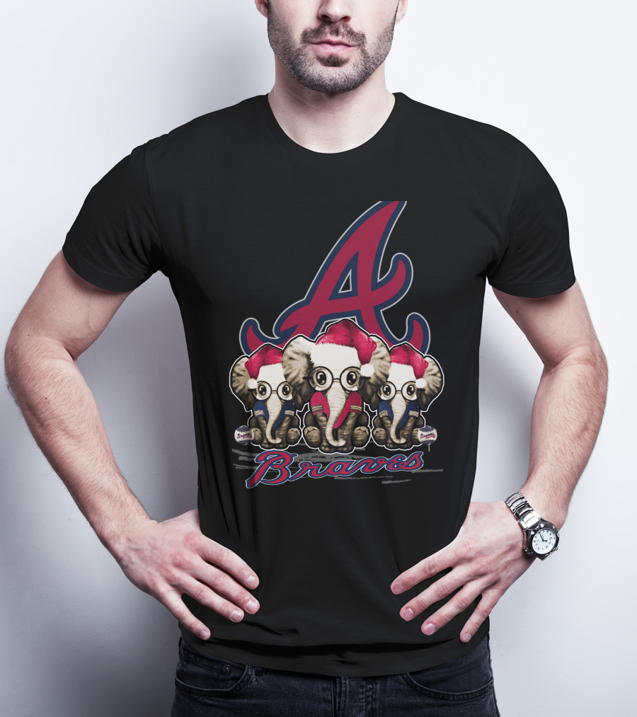Atlanta Braves Christmas Elephants T-Shirt