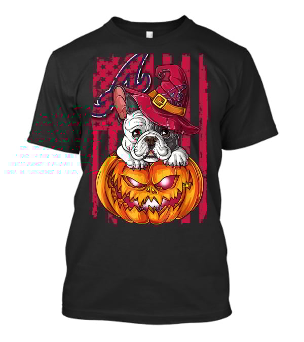 Atlanta Braves Halloween Bulldog Pumpkin T-Shirt