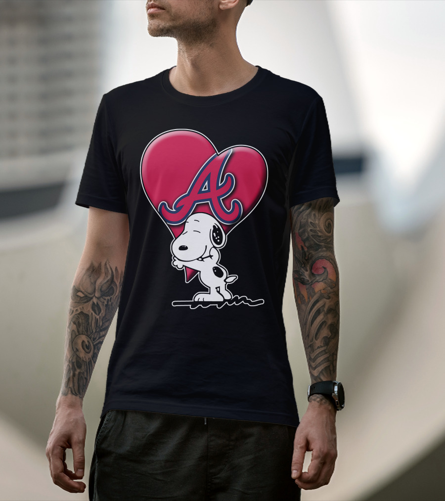 Snoopy Heart Atlanta Braves T-Shirt