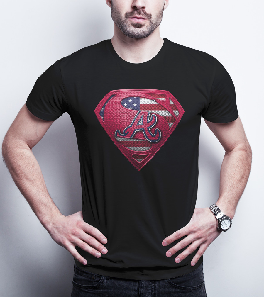Atlanta Braves American Flag Superman T-Shirt