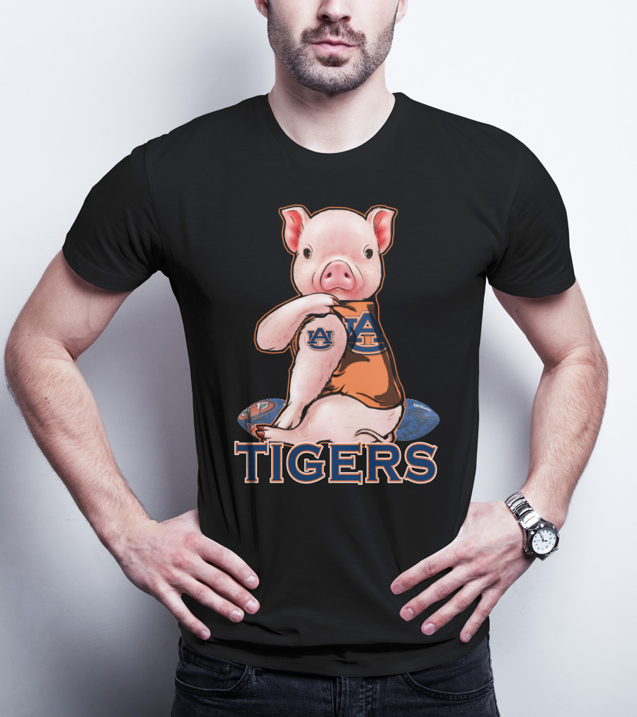 Auburn Tigers Pig With Footballs T-Shirt