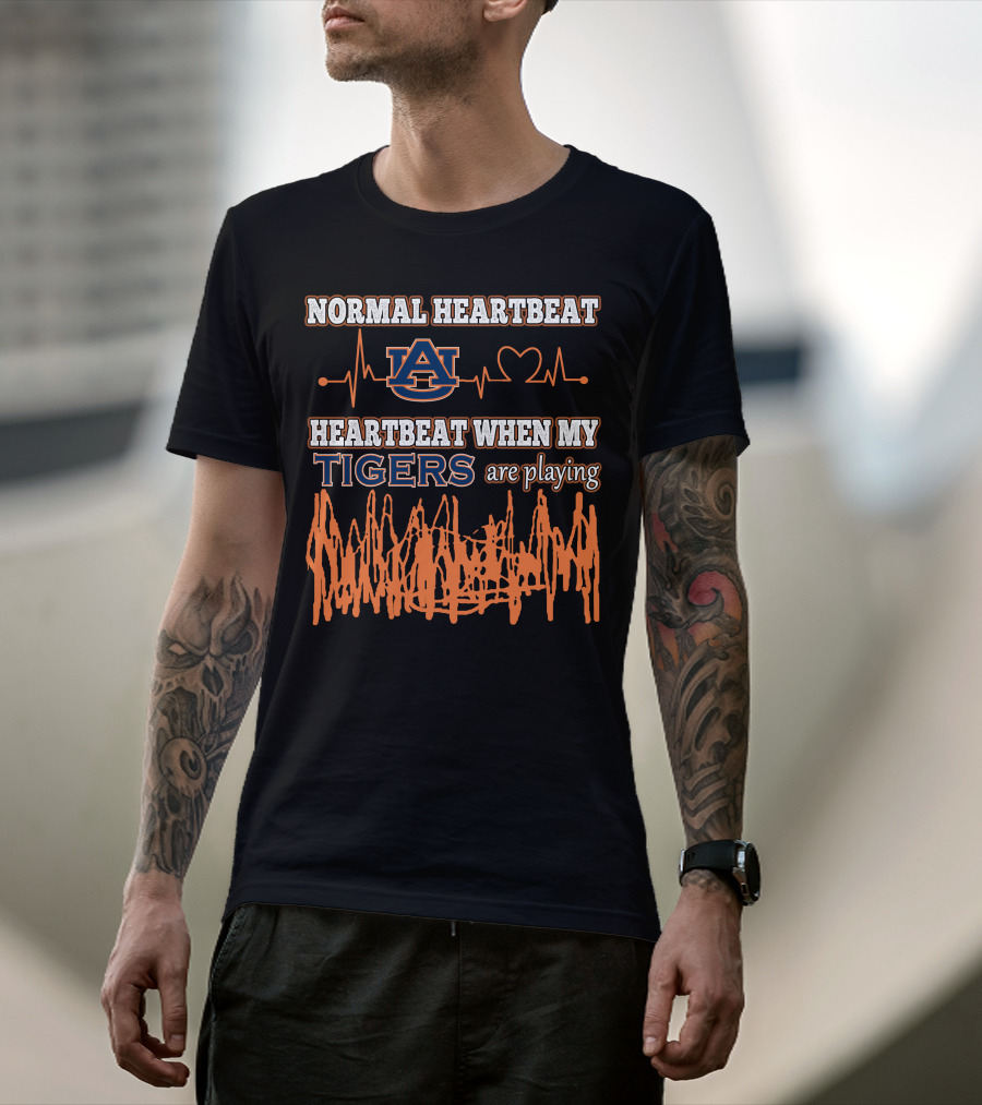 Normal Heartbeat Auburn Heartbeat When My Tigers Are Playing T-Shirt
