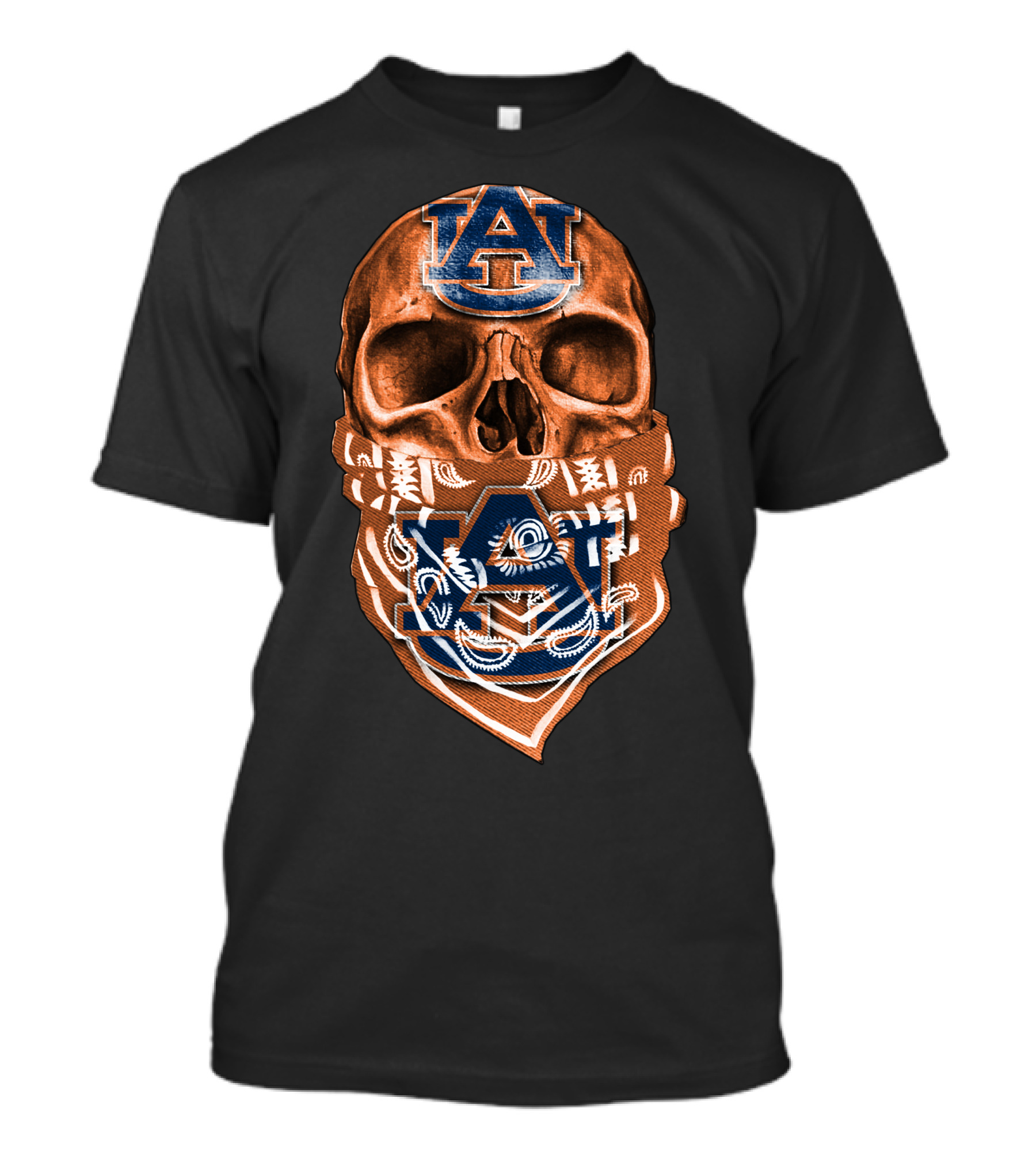 Skull Auburn Tigers Au Bandana T-Shirt