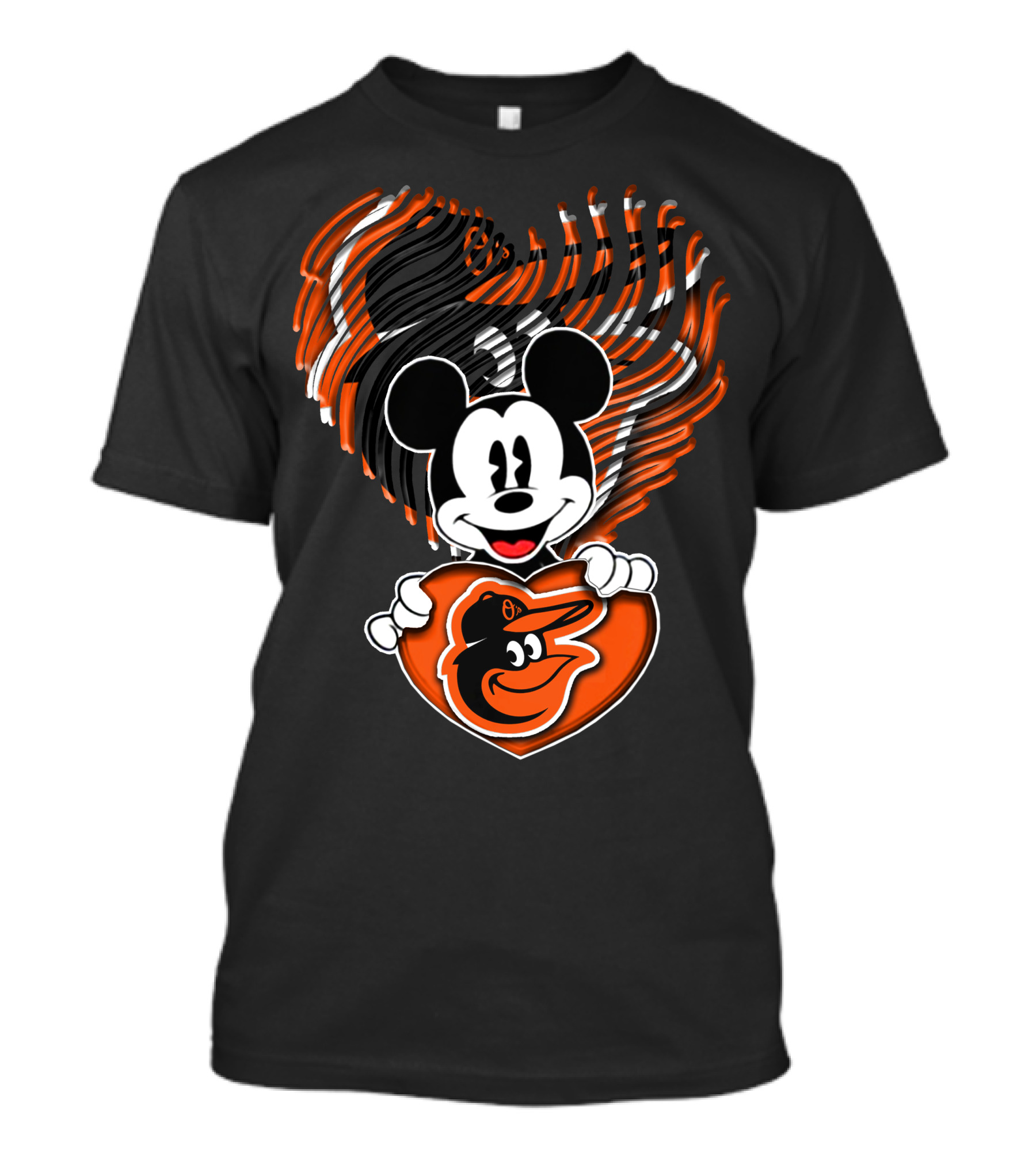 Mickey Mouse Heart Hands Baltimore Orioles T-Shirt