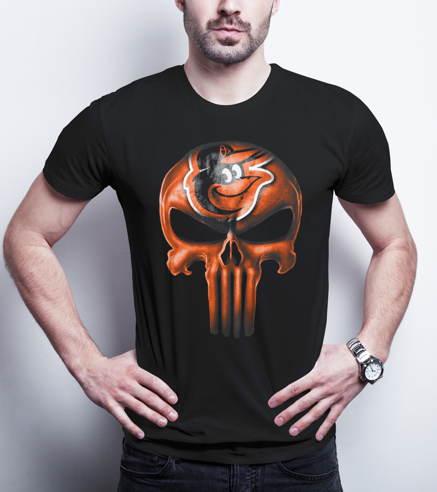 Baltimore Orioles Skull V3 T-Shirt