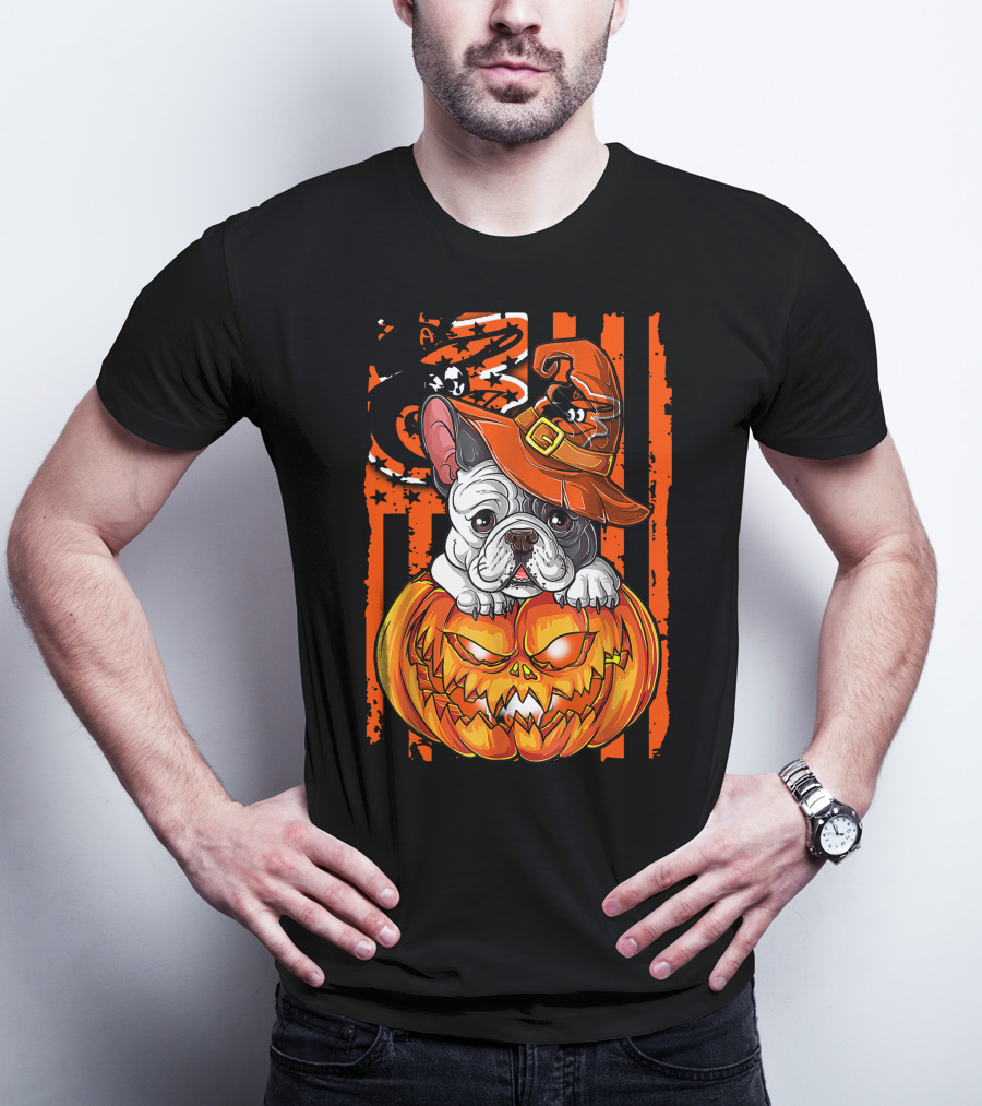 Hlw Bulldog Halloween Baltimore Orioles Jack-o'-Lantern T-Shirt