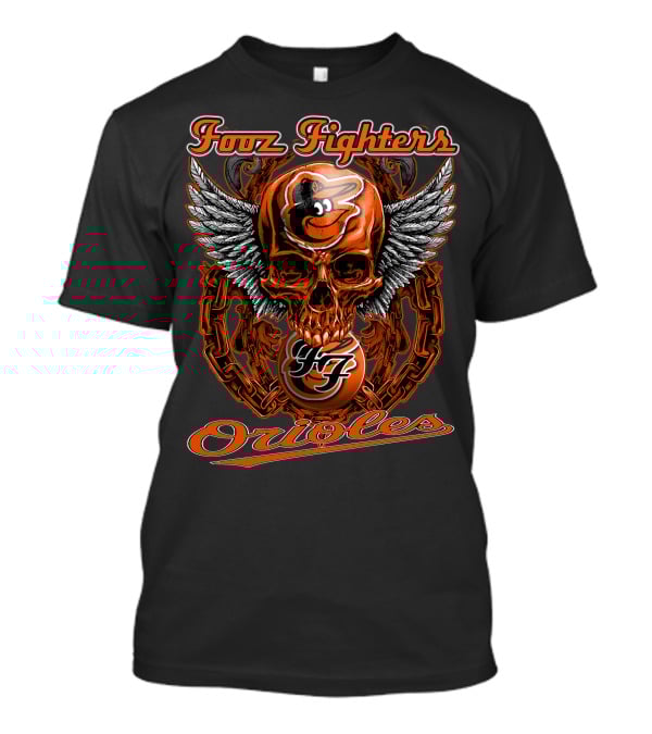 Foo Fighters Baltimore Orioles Skull Wings T-Shirt