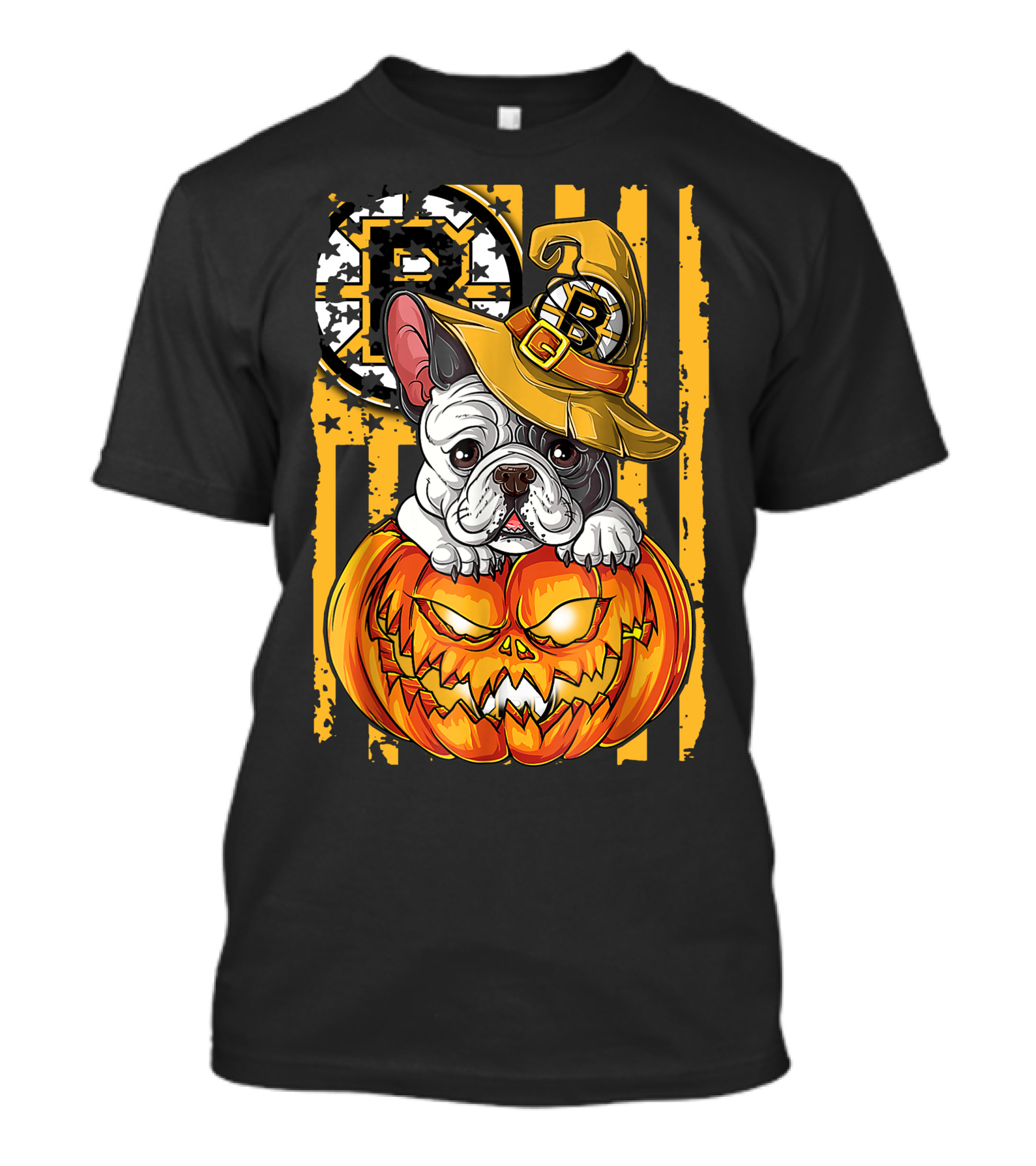 Bulldog Halloween Boston Bruins Pumpkin Magic T-Shirt