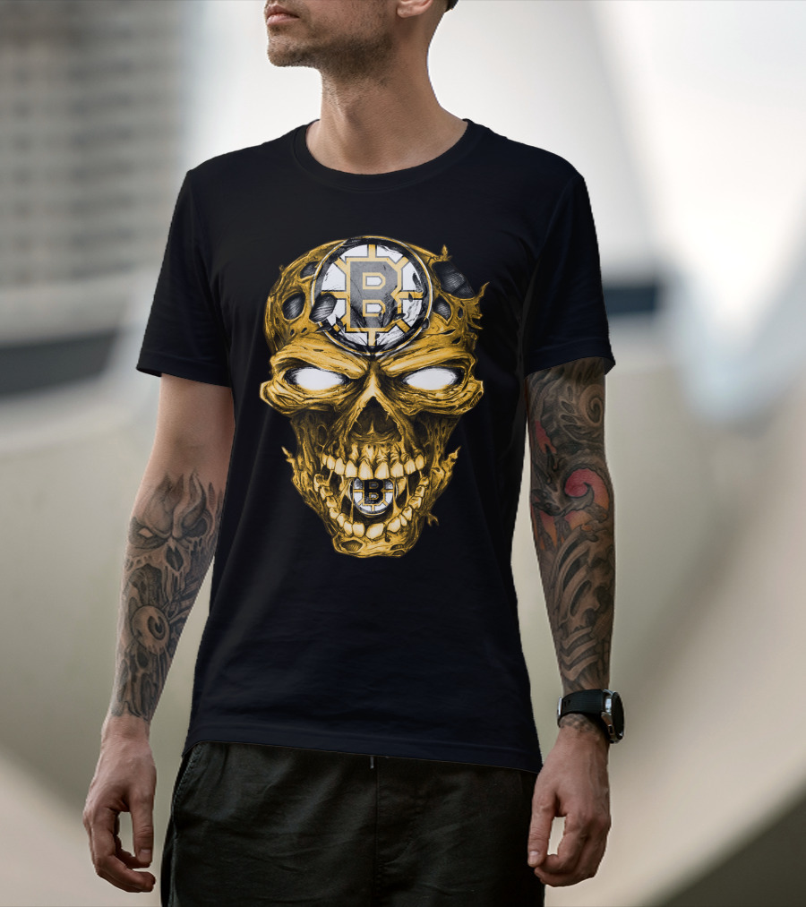 Boston Bruins Skull B Logo Fusion T-Shirt