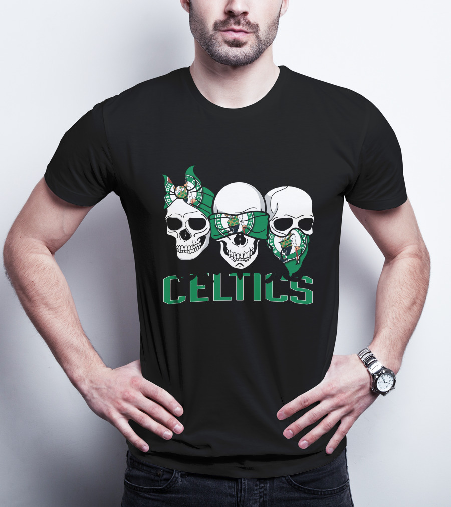 3 Skull Celtics Boston Bandana T-Shirt