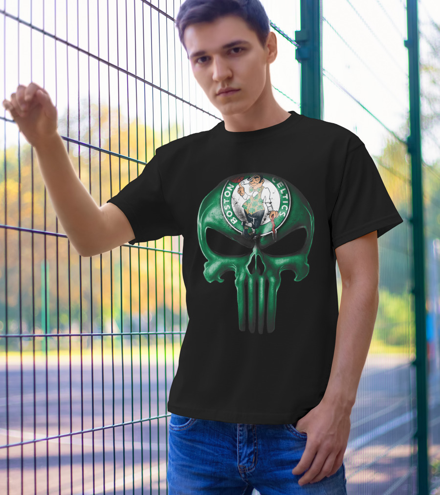 Skull Boston Celtics Punisher T-Shirt