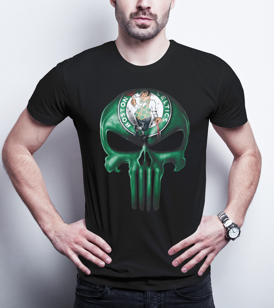 Skull Boston Celtics Punisher T-Shirt