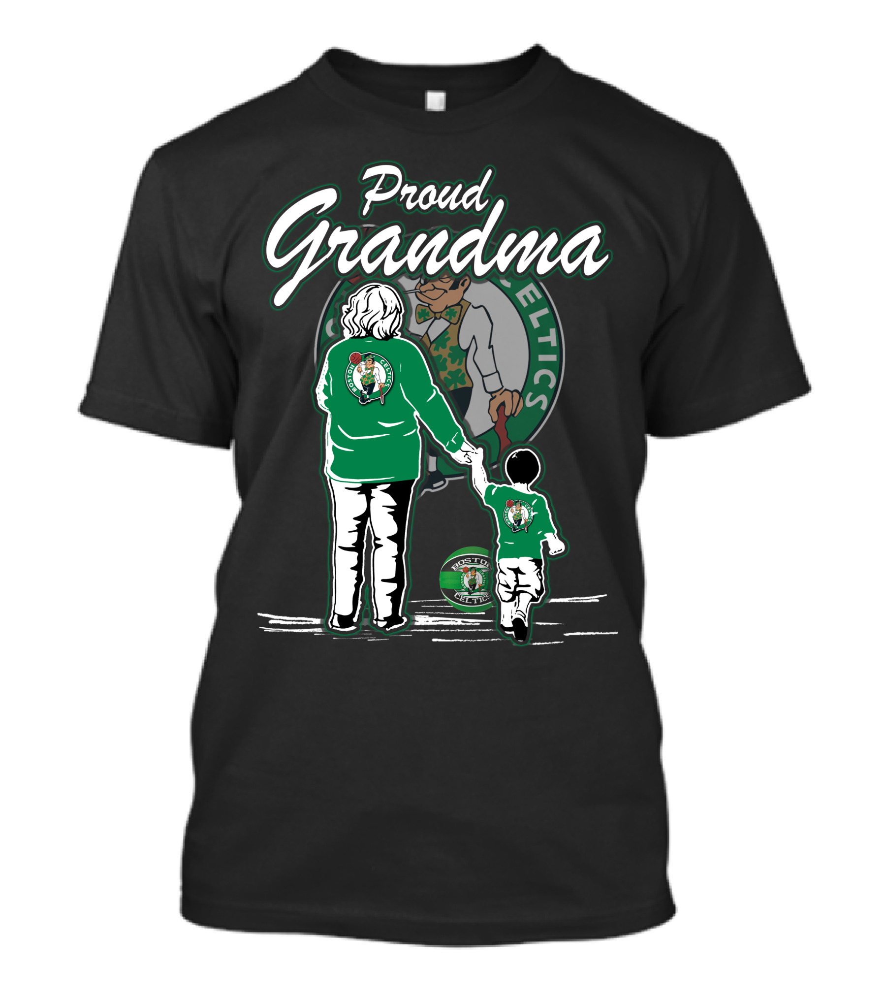 Proud Grandma Boston Celtics Celtics Logo Family Fan T-Shirt