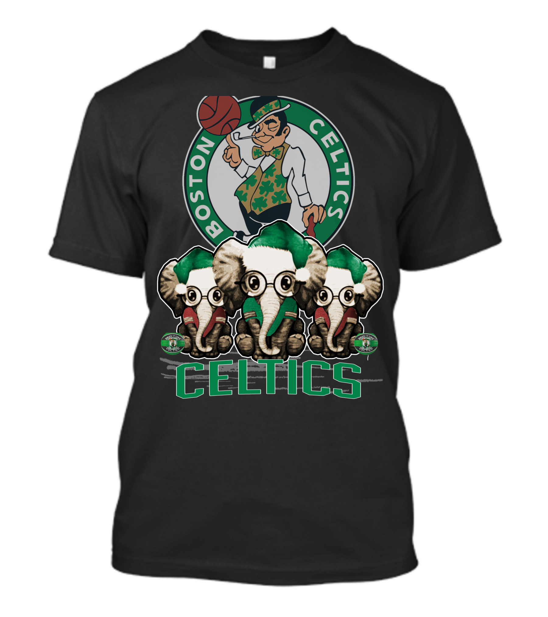 Boston Celtics Xmas Elephants T-Shirt