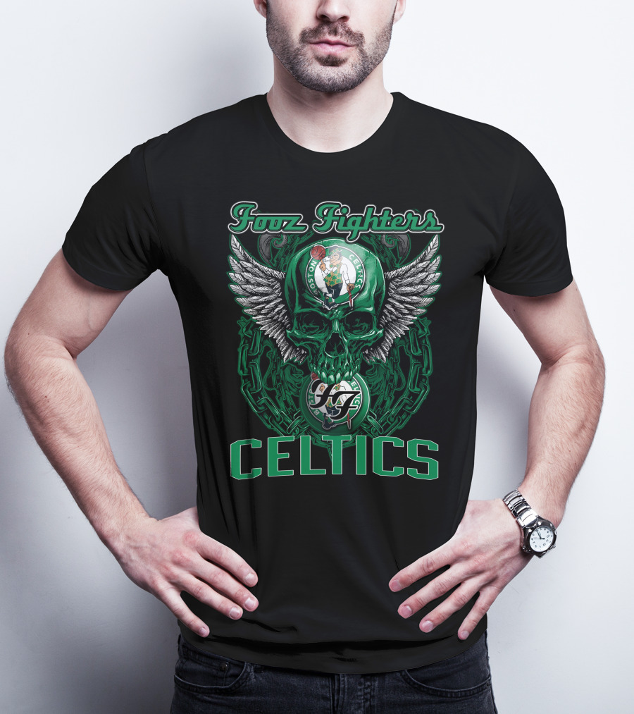 Foo Fighters Boston Celtics Winged Skull T-Shirt
