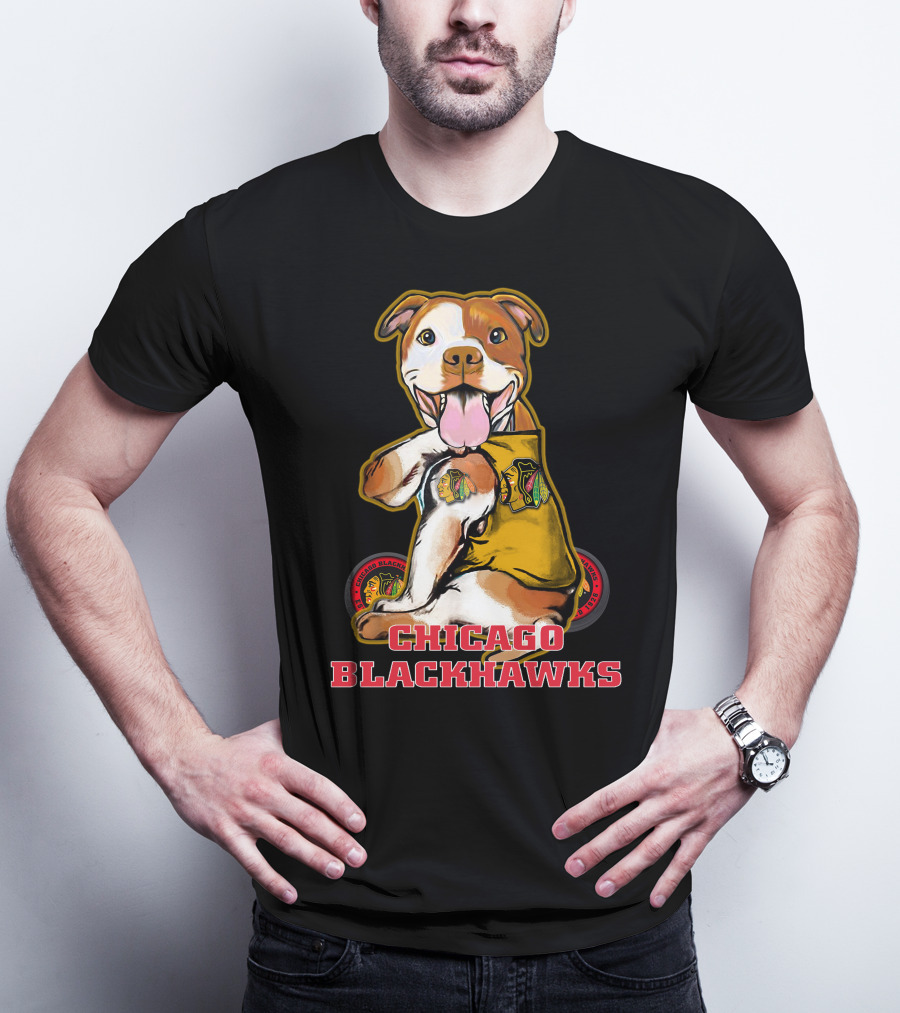 Chicago Blackhawks Pitbull Fan T-Shirt