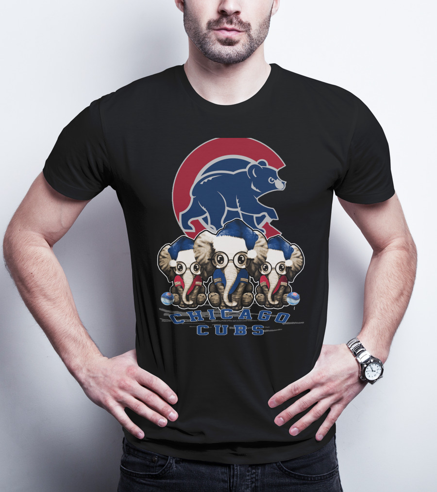 Chicago Cubs Christmas Elephants T-Shirt