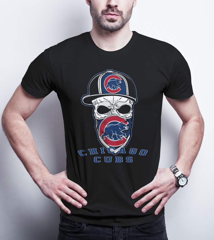 Chicago Cubs Skull Hat Logo Baseball Fan T-Shirt