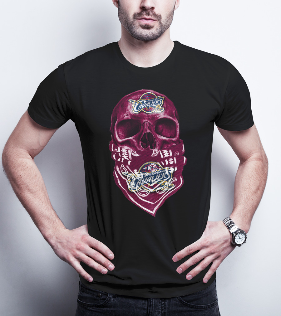 Cleveland Cavaliers Skull With Bandana T-Shirt