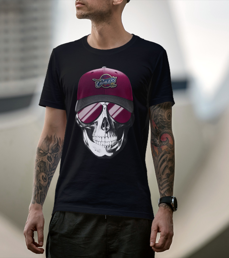 Cleveland Cavaliers Skull With Cap T-Shirt