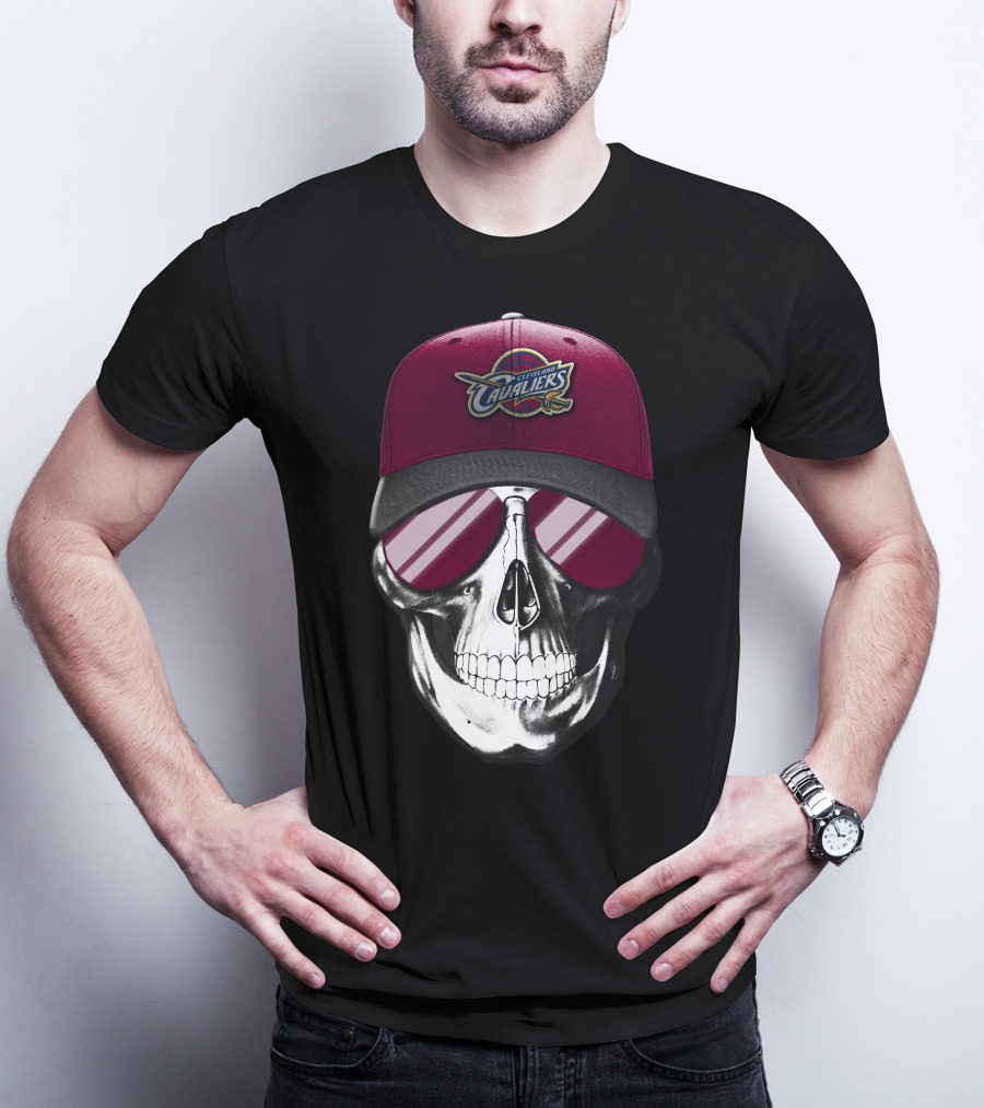 Cleveland Cavaliers Skull With Cap T-Shirt