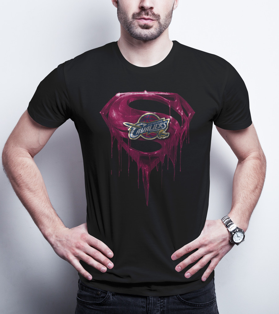 Cleveland Cavaliers Dripping Superman Logo Spm T-Shirt