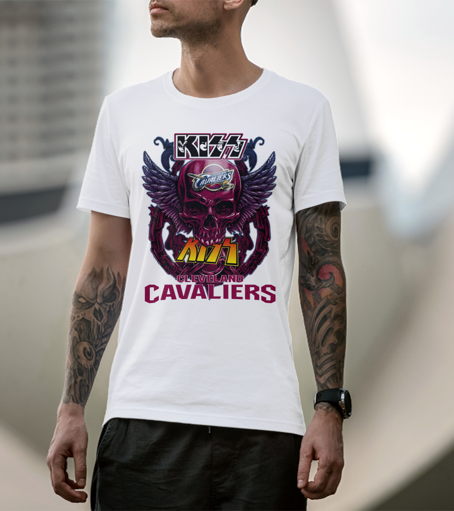 Kiss Cleveland Cavaliers Skull Wings T-Shirt