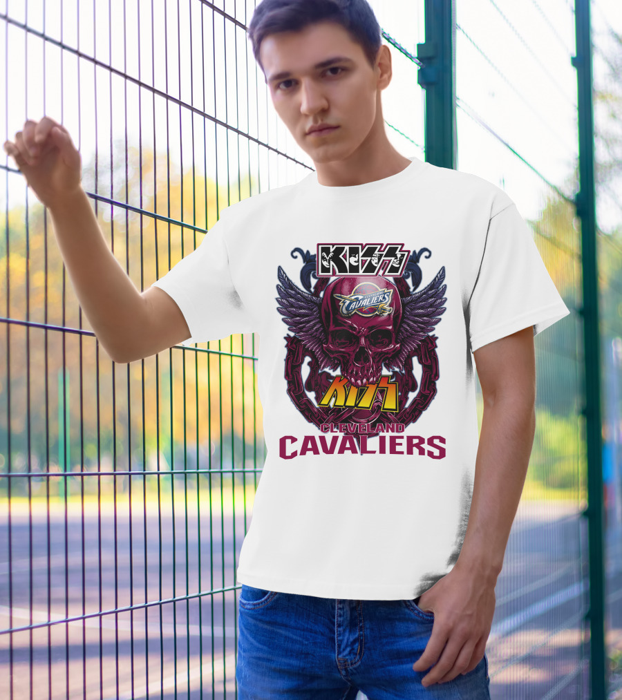 Kiss Cleveland Cavaliers Skull Wings T-Shirt