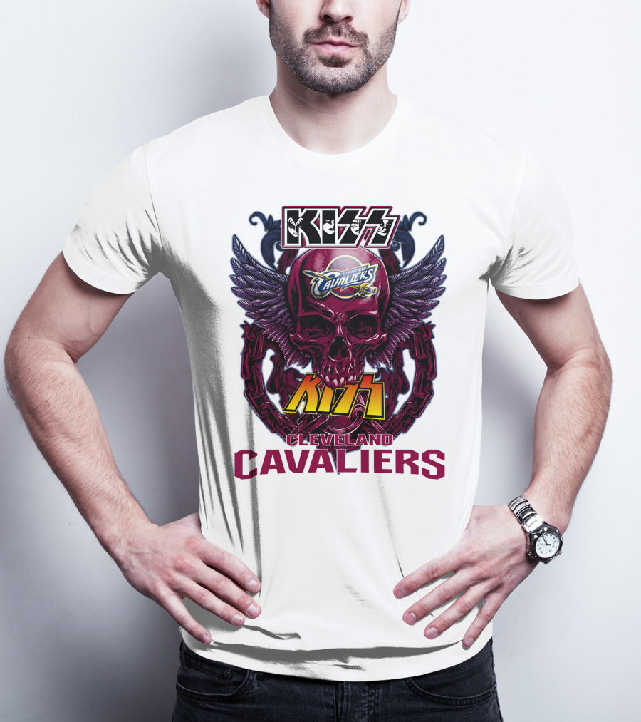 Kiss Cleveland Cavaliers Skull Wings T-Shirt