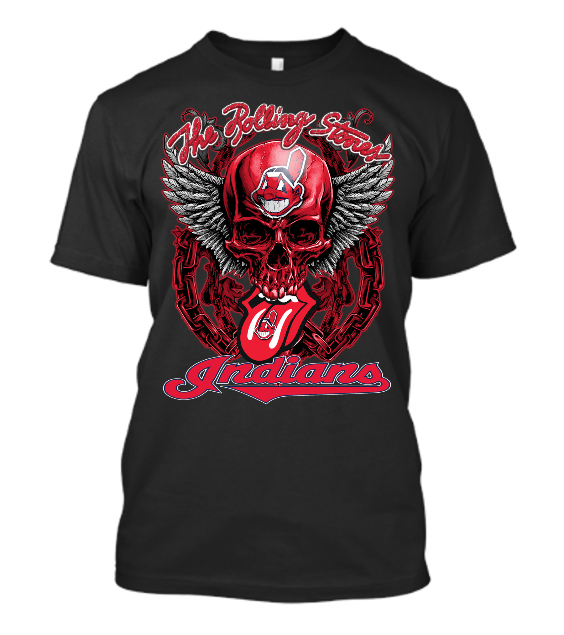 The Rolling Stones Indians Skull With Wings And Chains T-Shirt