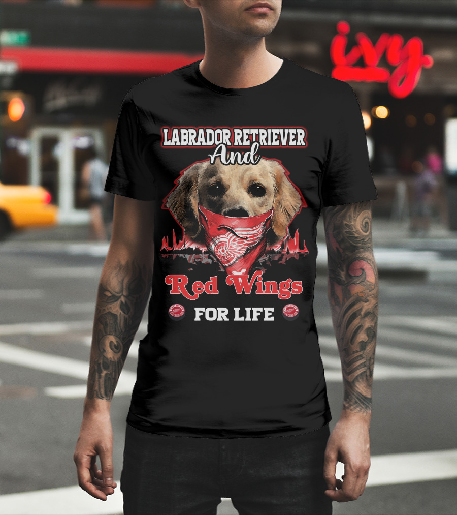 Labrador Retriever And Red Wings For Life T-Shirt
