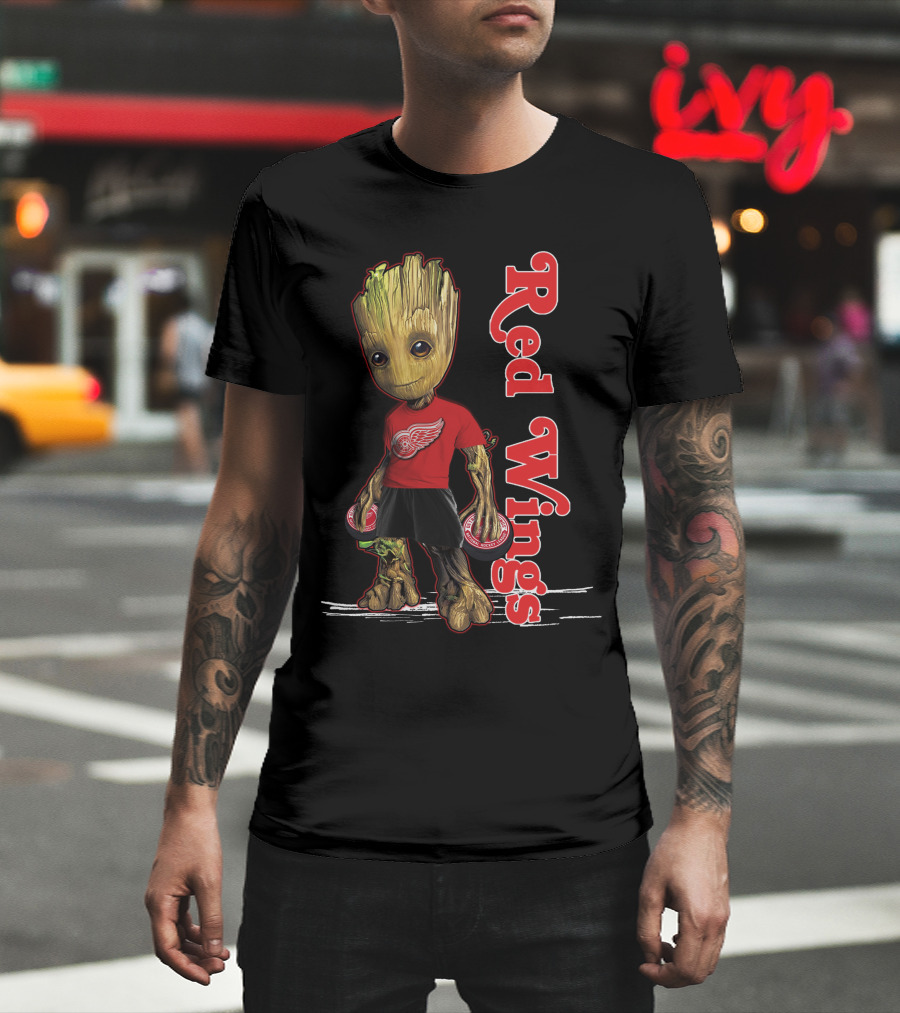 Groot Detroit Red Wings Hockey Fan Combo T-Shirt