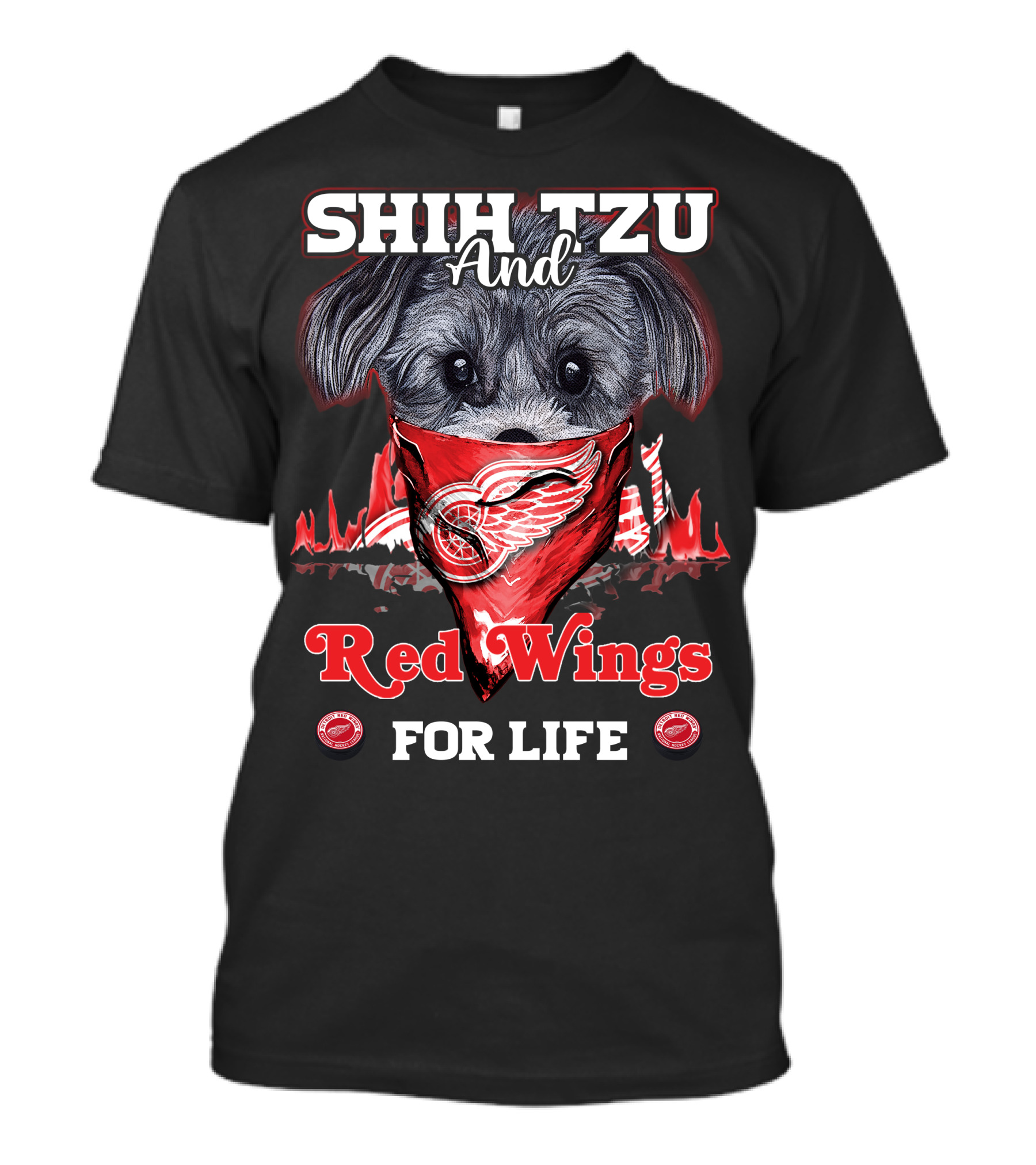 Shih Tzu And Red Wings For Life T-Shirt