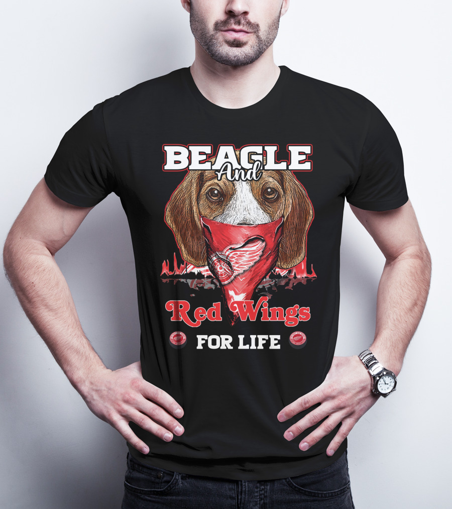 Beagle And Detroit Red Wings For Life T-Shirt