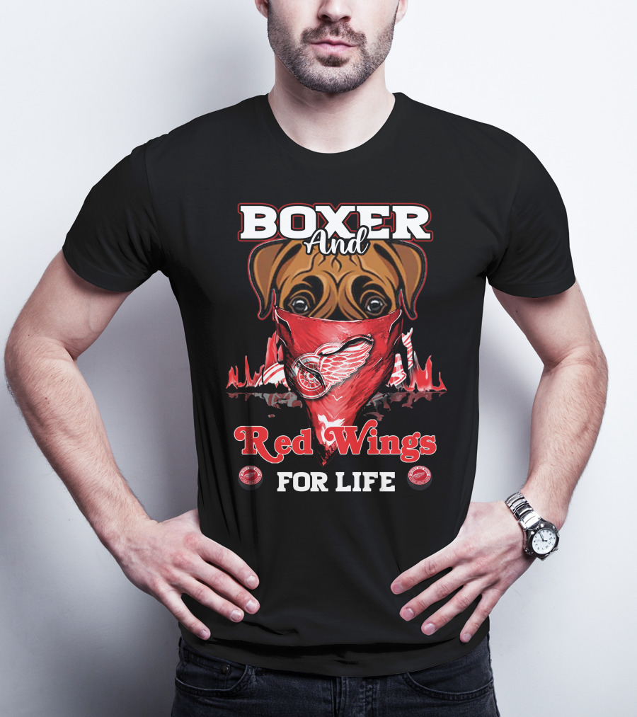 Boxer And Red Wings For Life T-Shirt