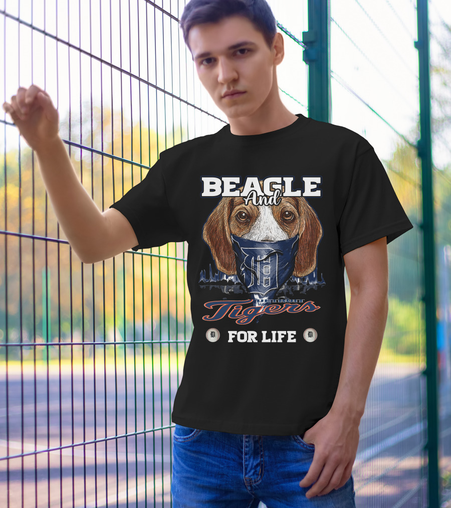 Beagle And Detroit Tigers For Life T-Shirt
