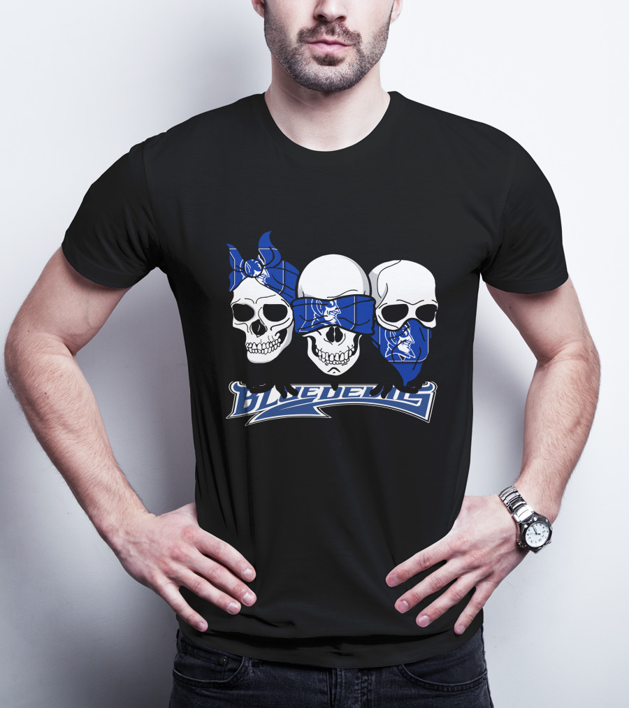 3 Skull Bandana Blue Devils T-Shirt