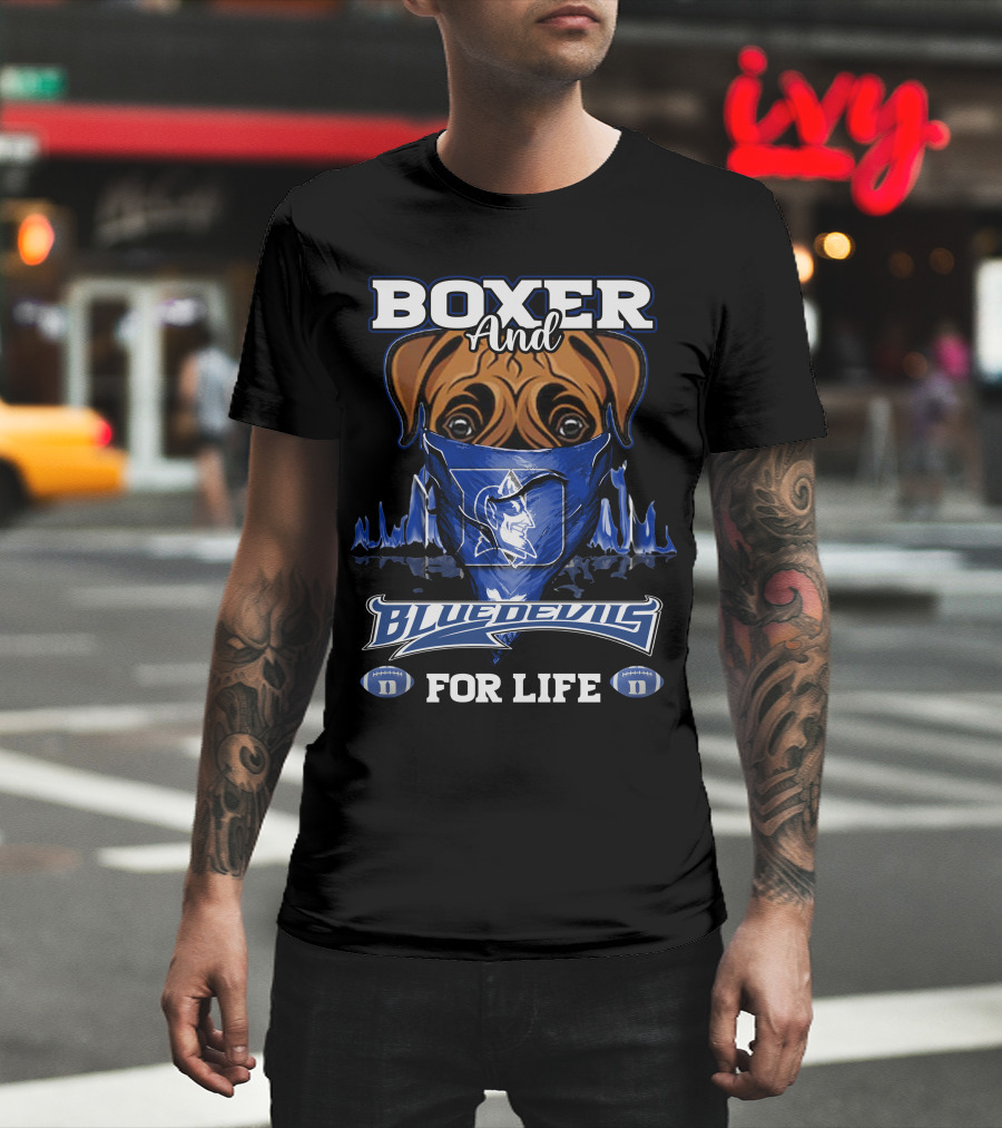 Boxer And Duke Blue Devils For Life T-Shirt