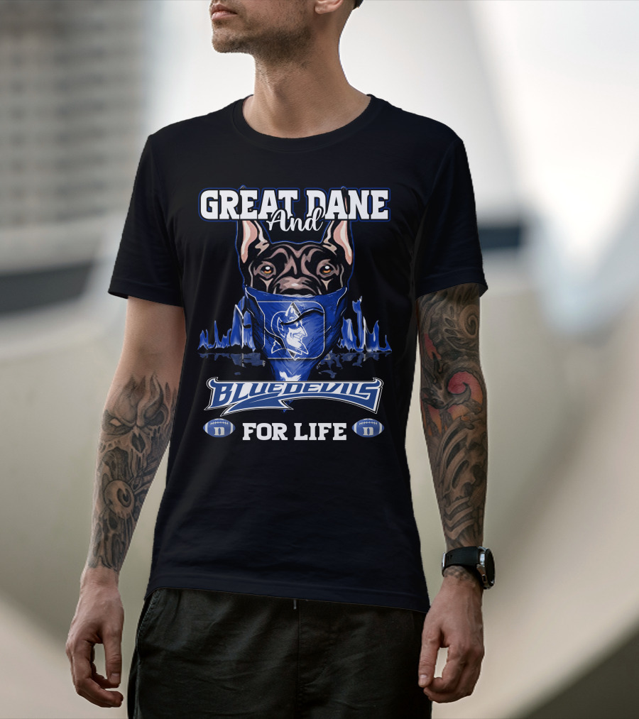 Great Dane And Blue Devils For Life T-Shirt