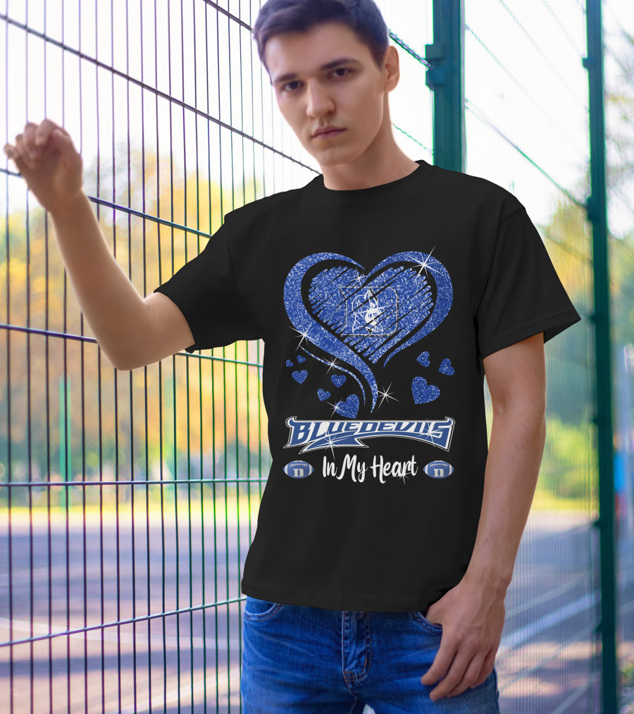 Blue Devils Heart Football Team Spirit In My Heart T-Shirt