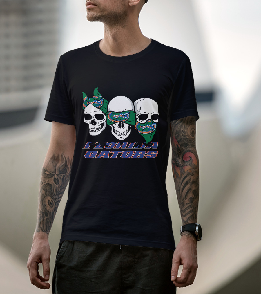 3 Skull Florida Gators Fan T-Shirt