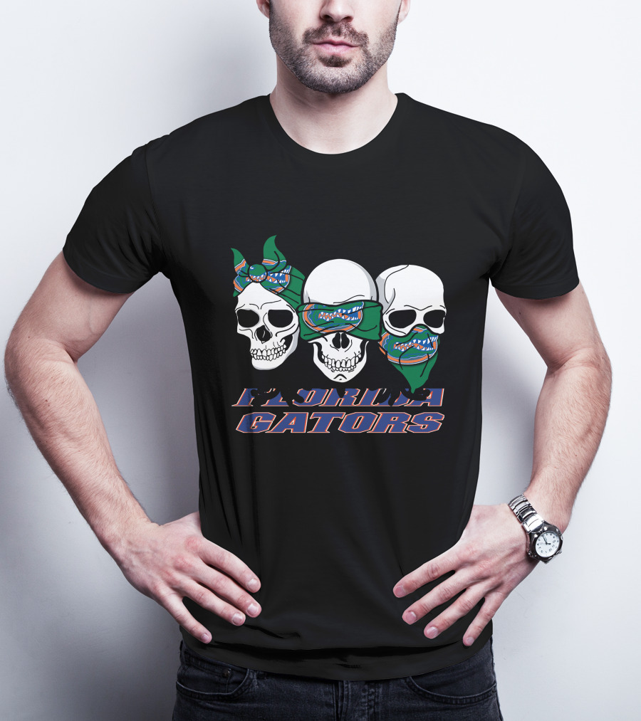 3 Skull Florida Gators Fan T-Shirt